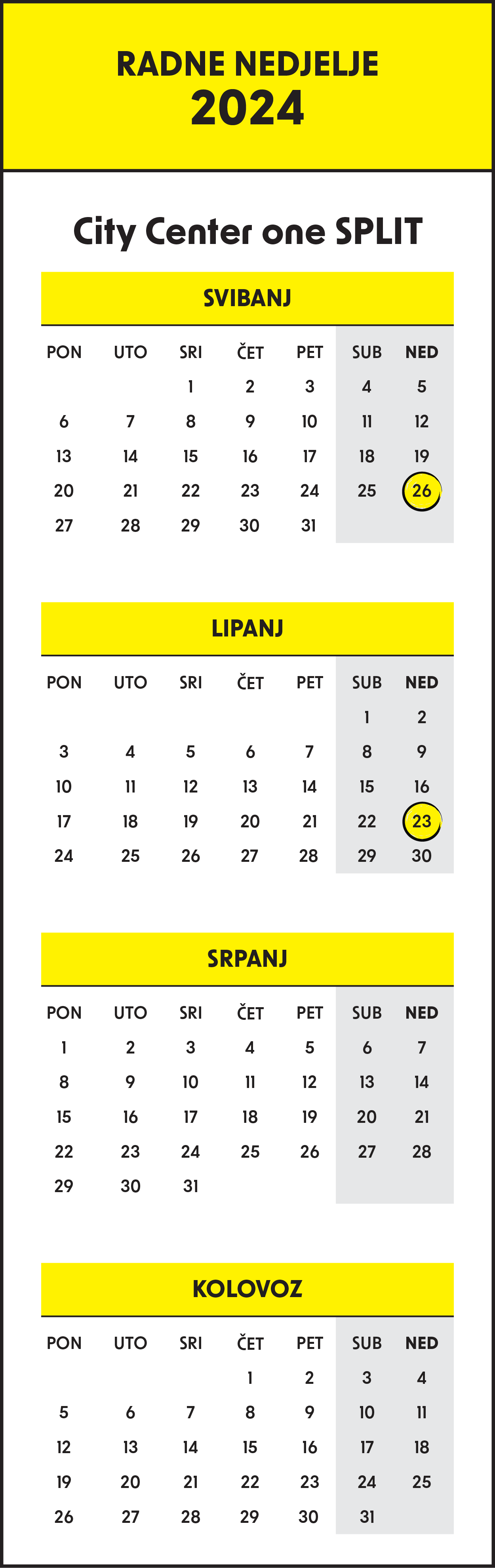 RADNE NEDJELJE - Split